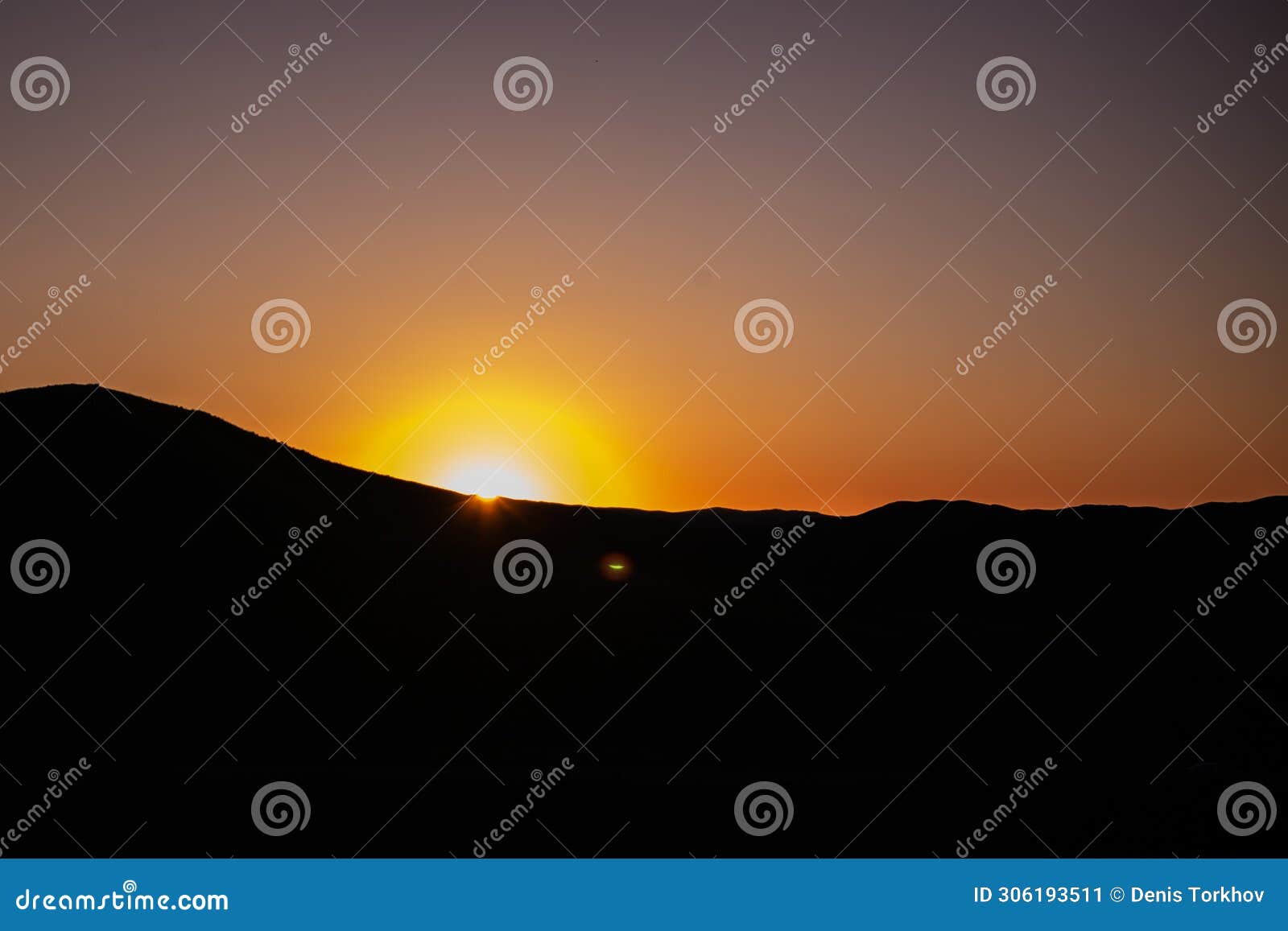 Romantic Sunset in Small Mountains when the Sun Went Behind the Hills ...