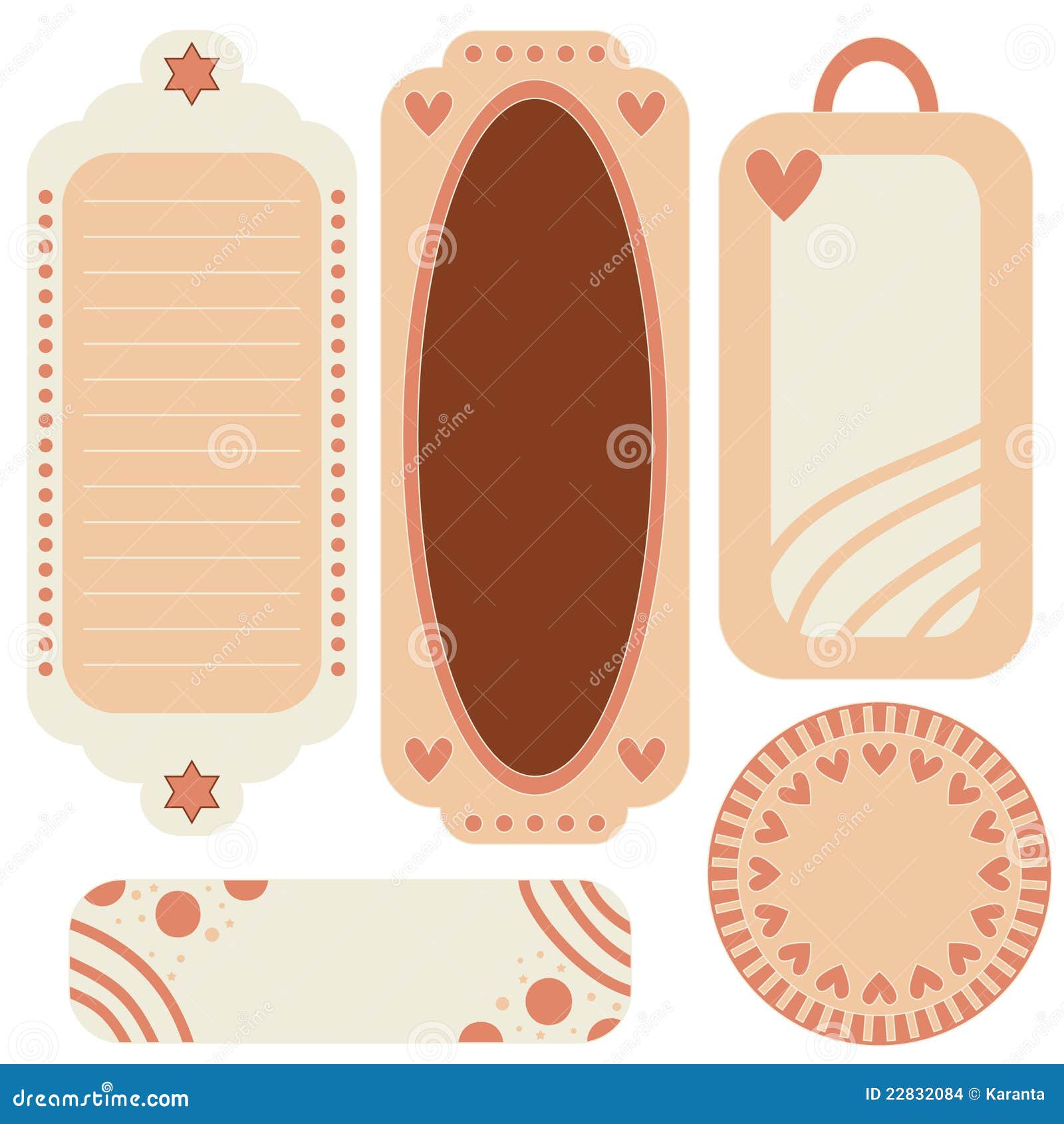 Romantic Tag or Label Collection Stock Illustration - Illustration of ...