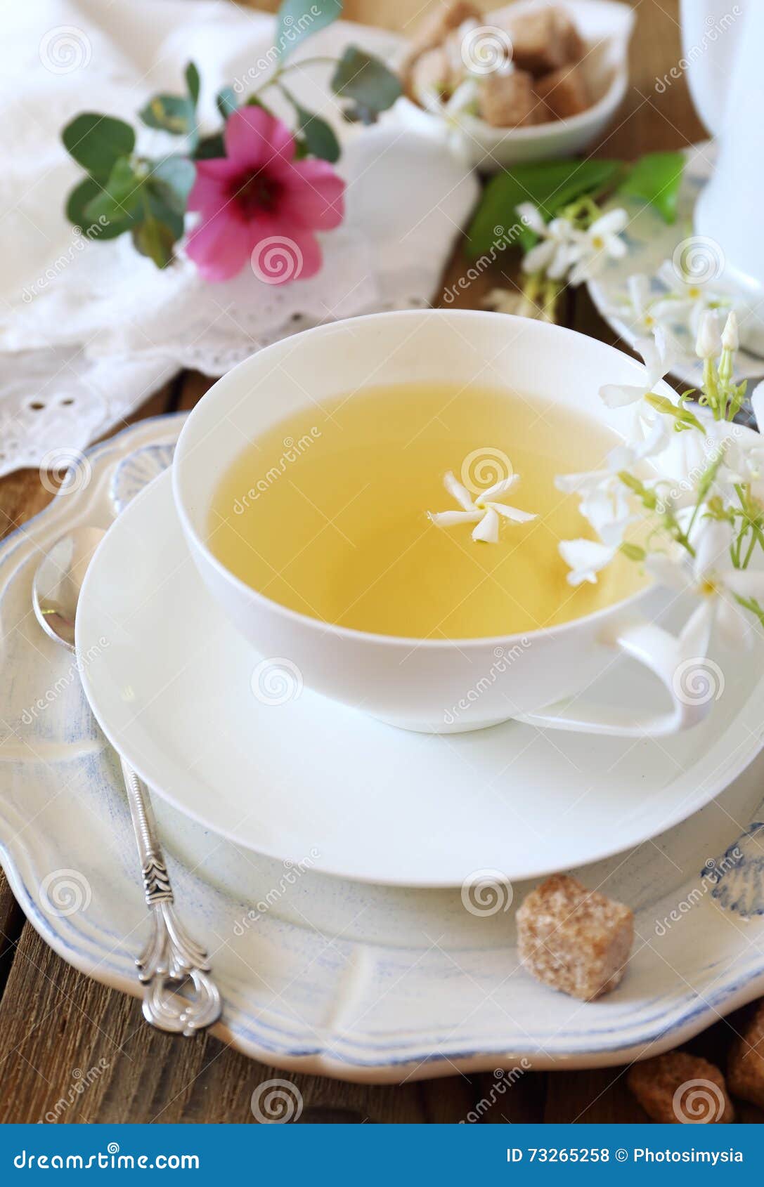 Romantic Tea Drinking with Jasmine Green Tea Stock Photo - Image of ...