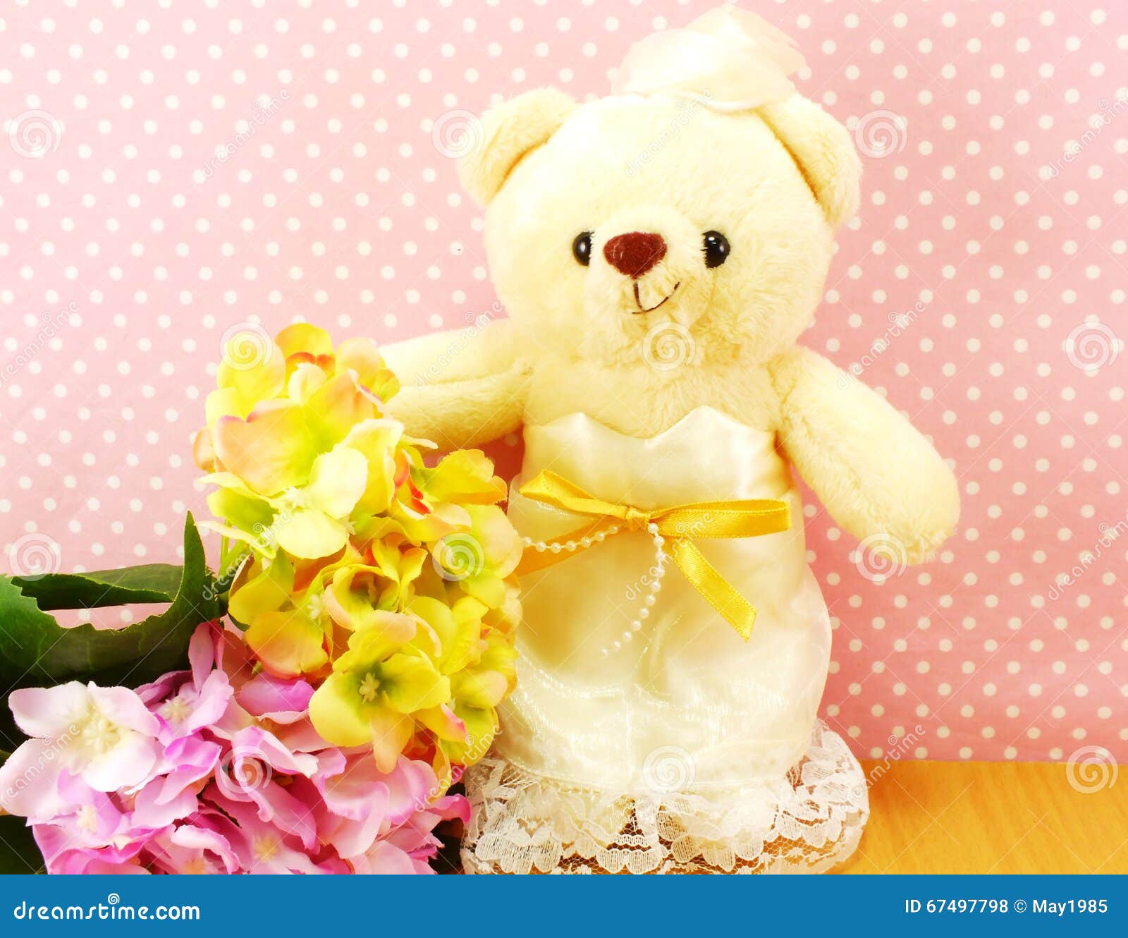 Romantic Teddy Bear on Wedding Scene Love Concept Stock Photo - Image ...