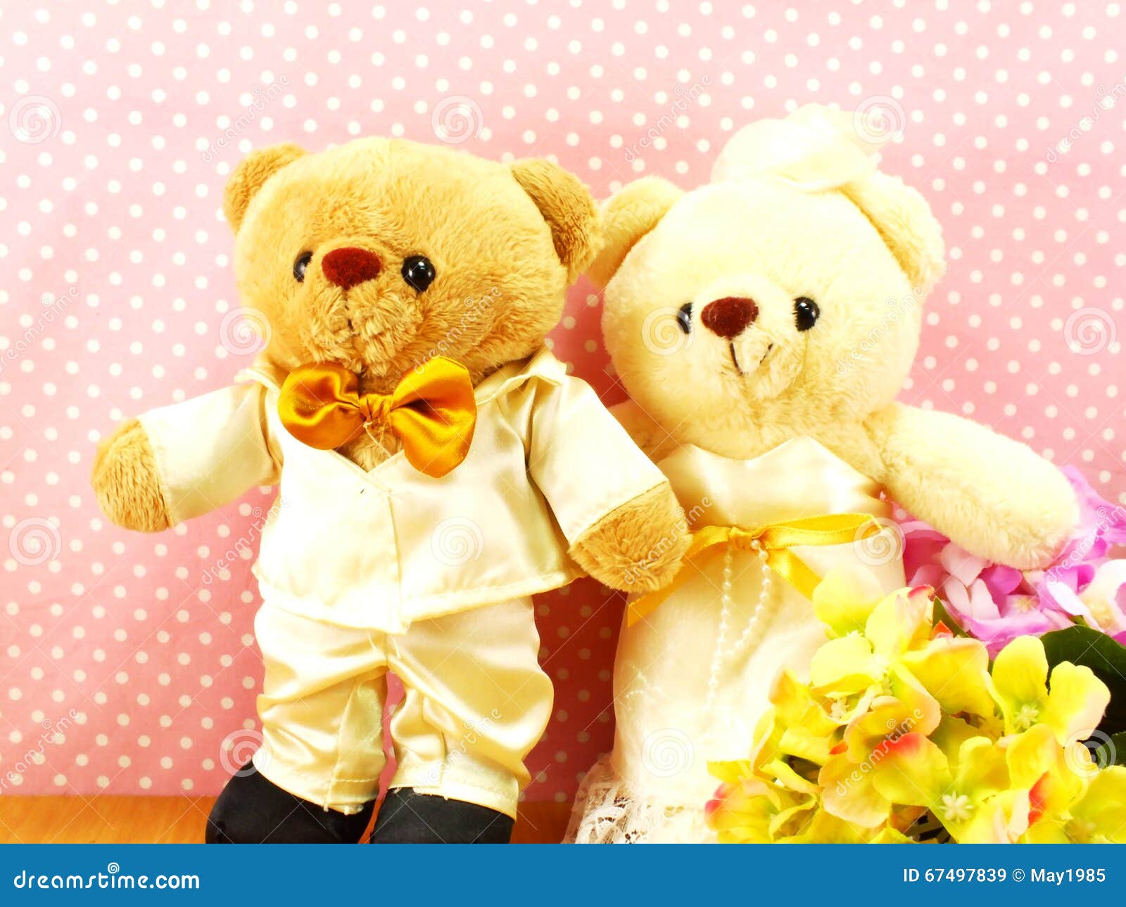 Romantic Teddy Bear on Wedding Scene Love Concept Stock Image - Image ...