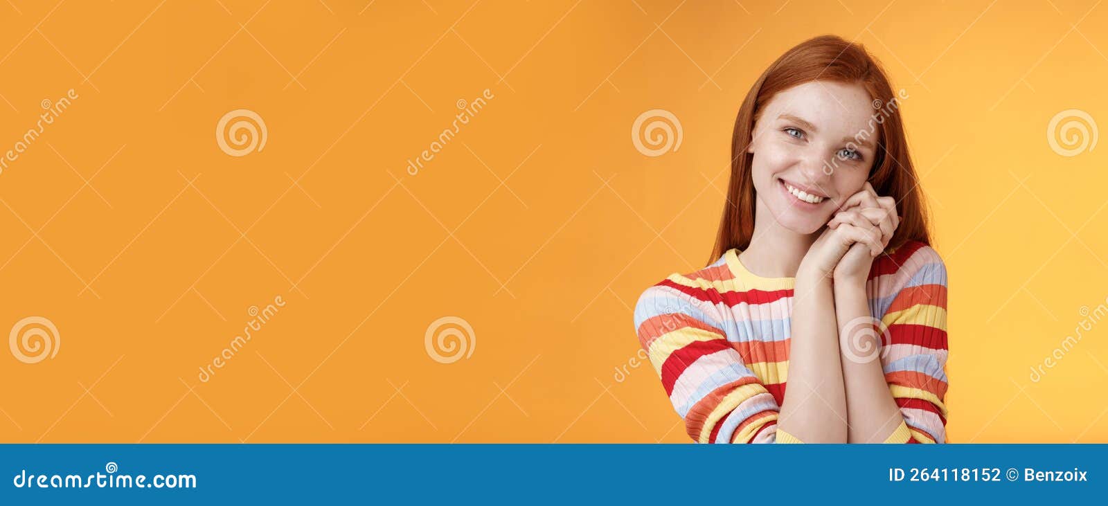 Romantic Tender Sensual Attractive Smiling Redhead Girlfriend Melting