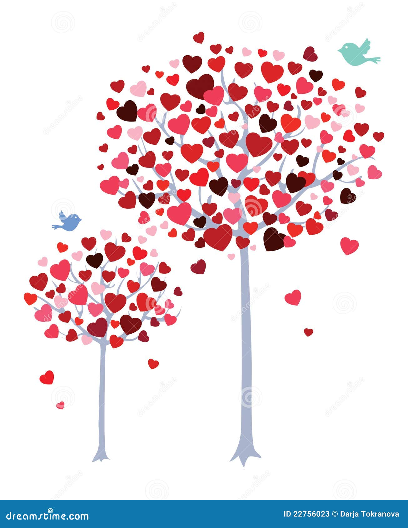 Romantic trees stock illustration. Illustration of gift - 22756023