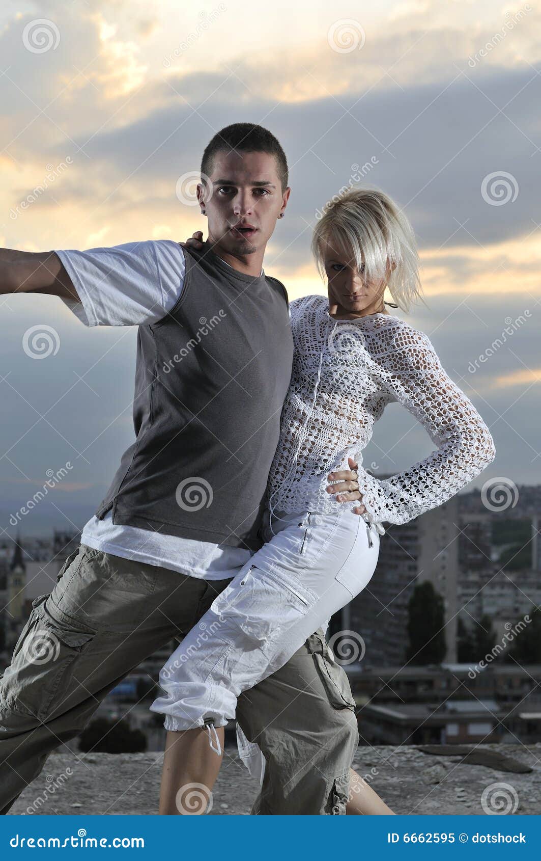 Romantic Urban Couple Dancing Outdoor Stock Image - Image of male, face ...
