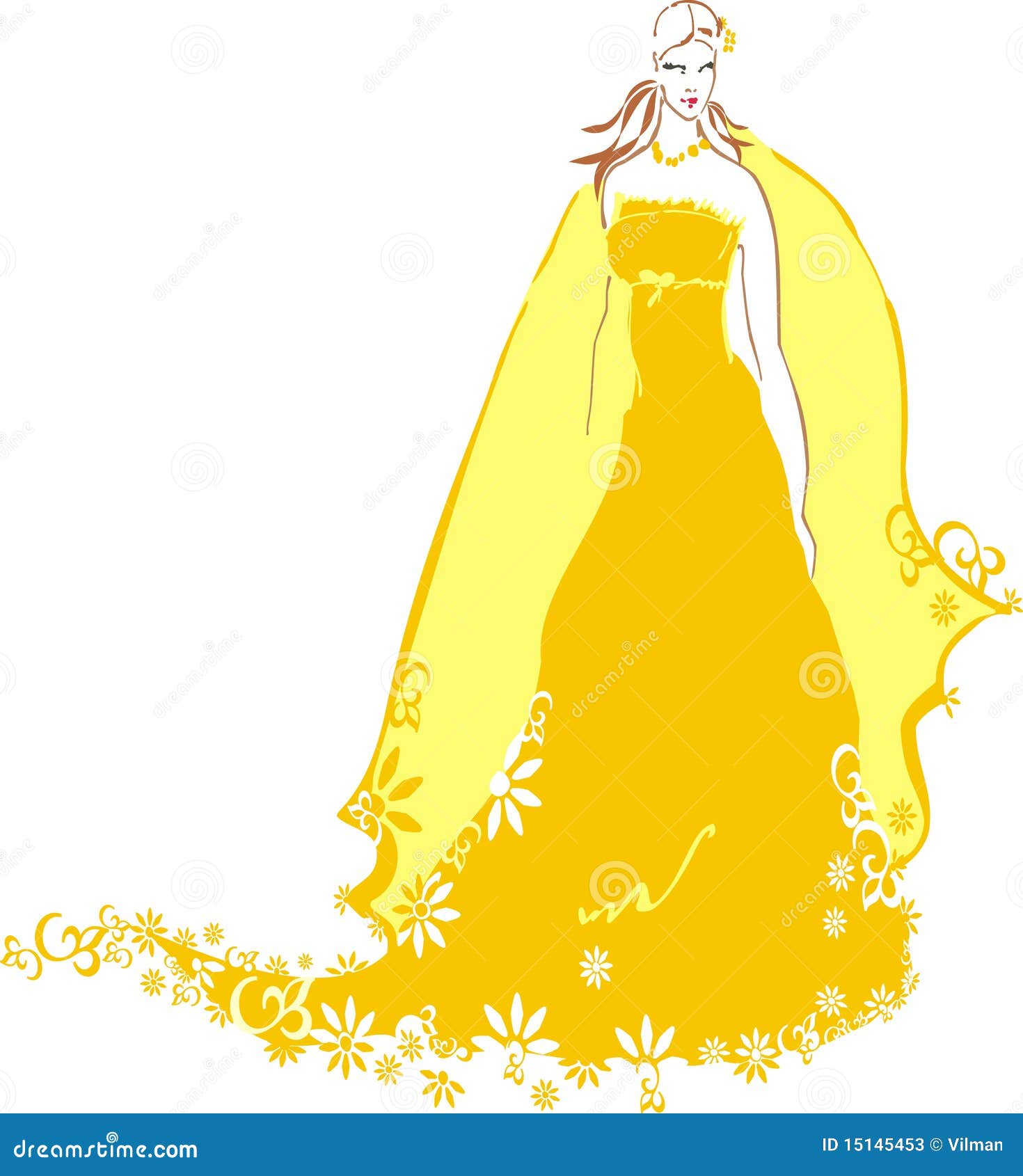 Romantic Vector Bride Stock Illustration Illustration Of Bride 15145453