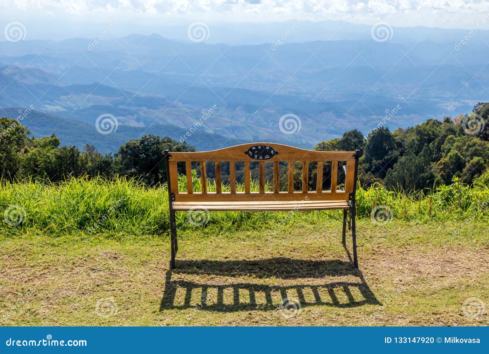 Romantic View with a Bench. Stock Photo - Image of alone, back: 133147920