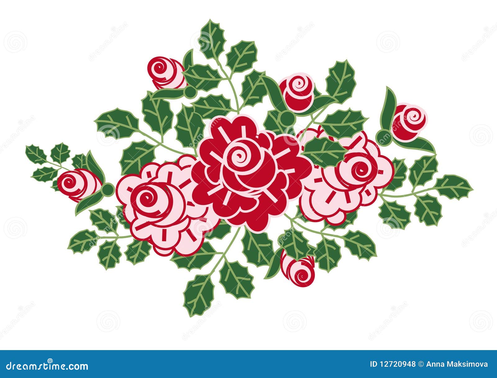 Romantic Vignette of Flowers Roses Stock Vector - Illustration of ...