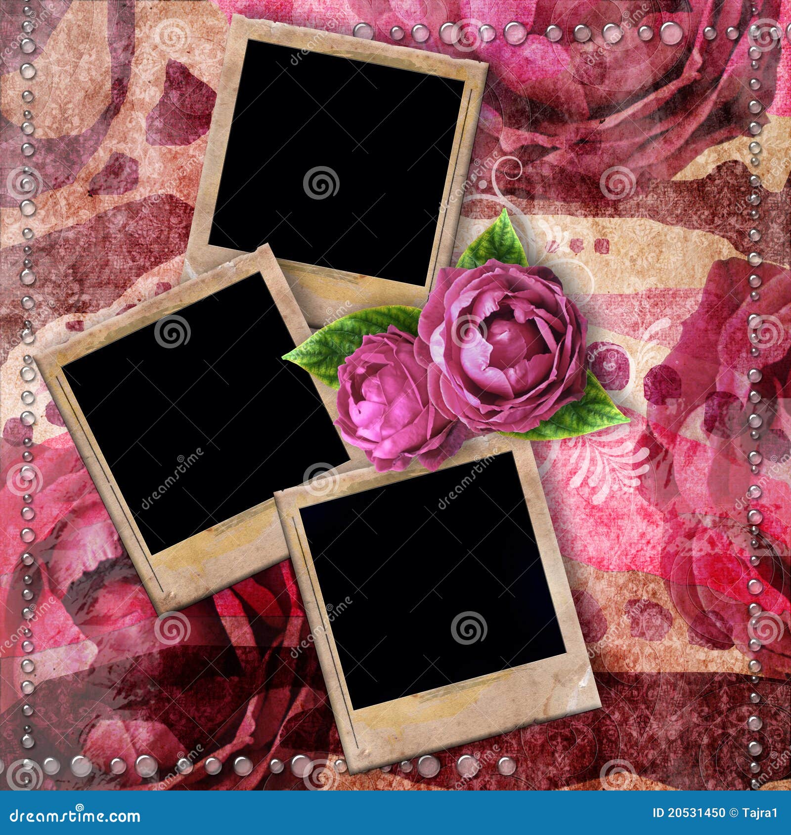 Romantic Vintage Background with Frames Stock Illustration ...
