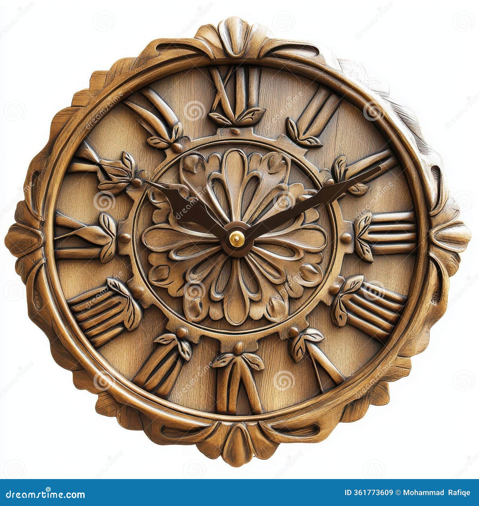 Romantic Wall Clock Isolated on White Background Stock Illustration ...