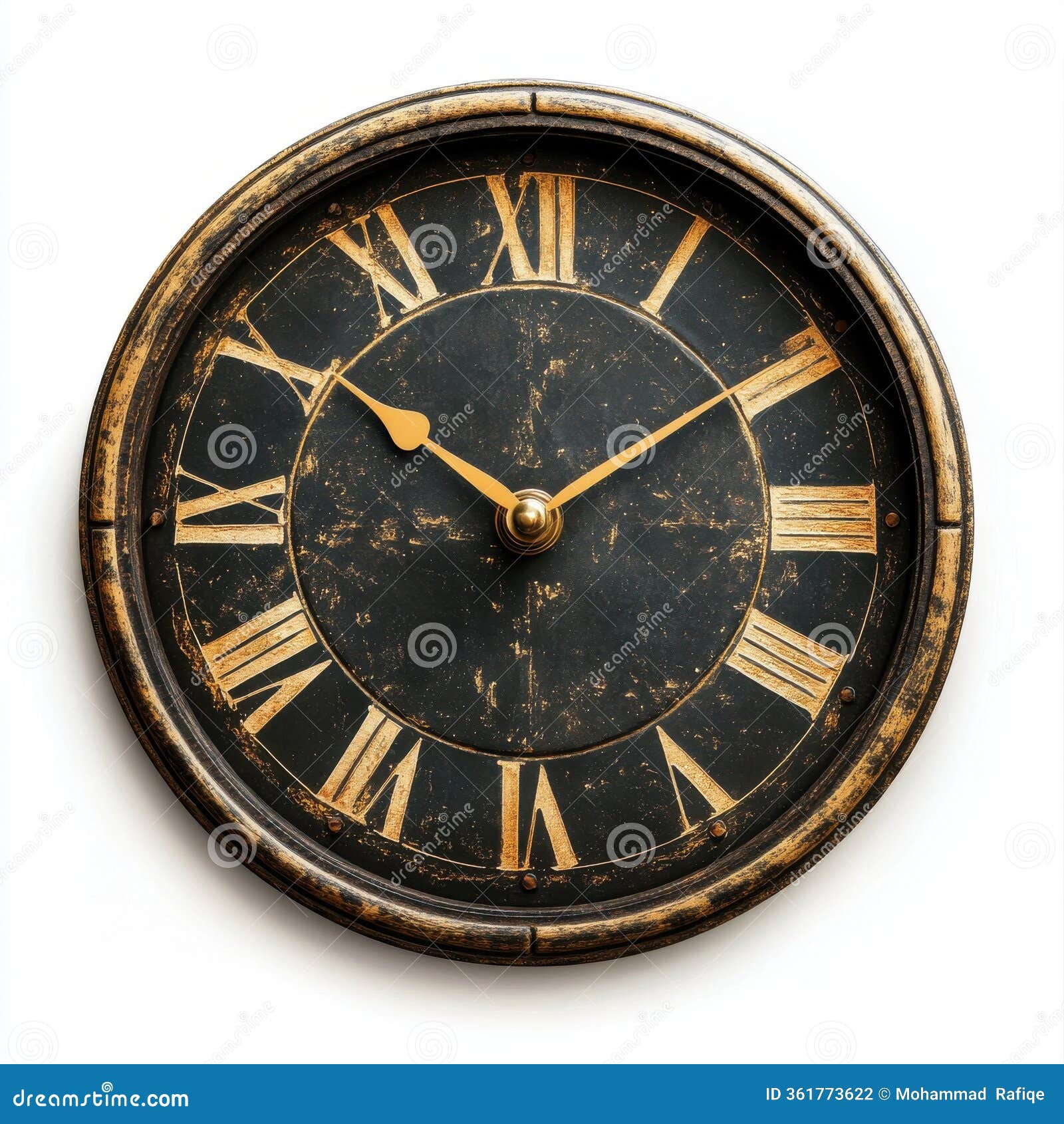 Romantic Wall Clock Isolated on White Background Stock Illustration ...