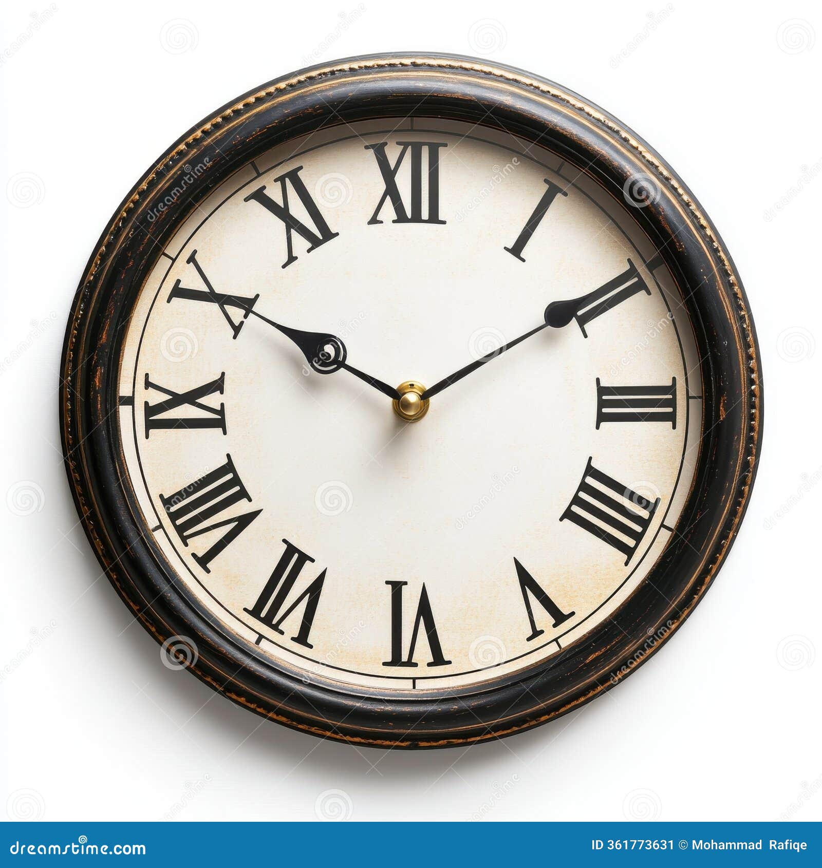 Romantic Wall Clock Isolated on White Background Stock Illustration ...