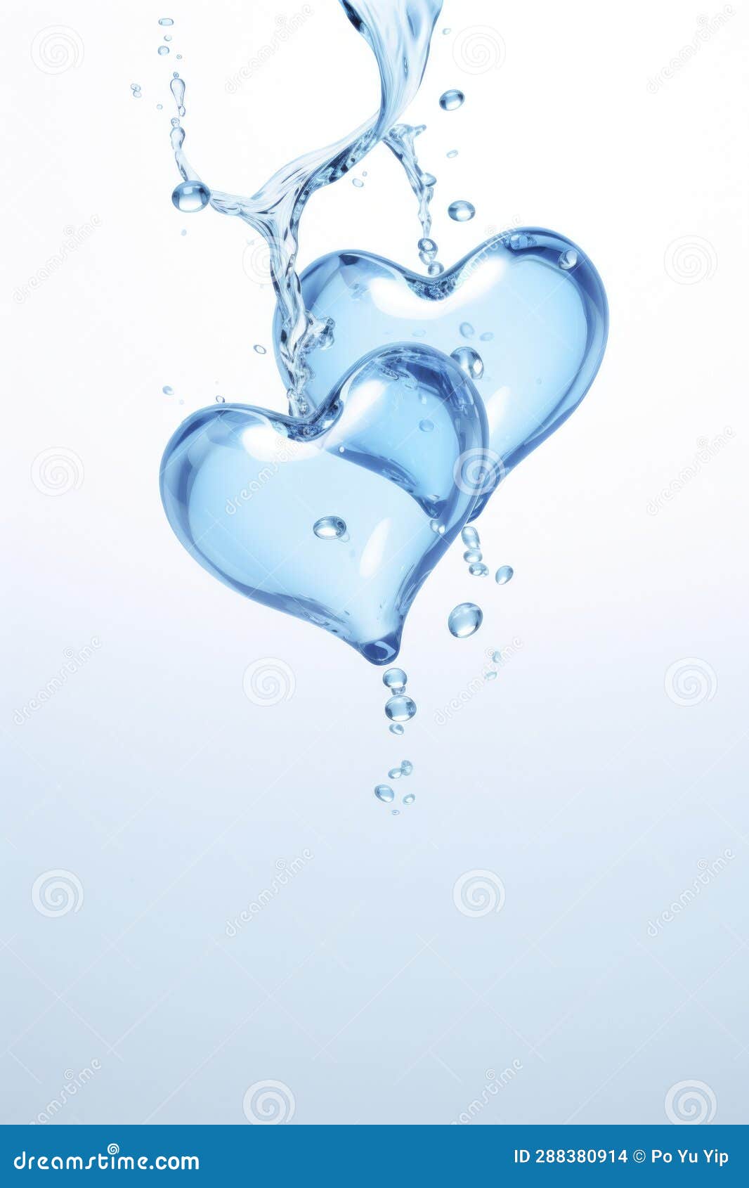 Romantic Water Splash Flowing in Heart Shape Stock Illustration ...