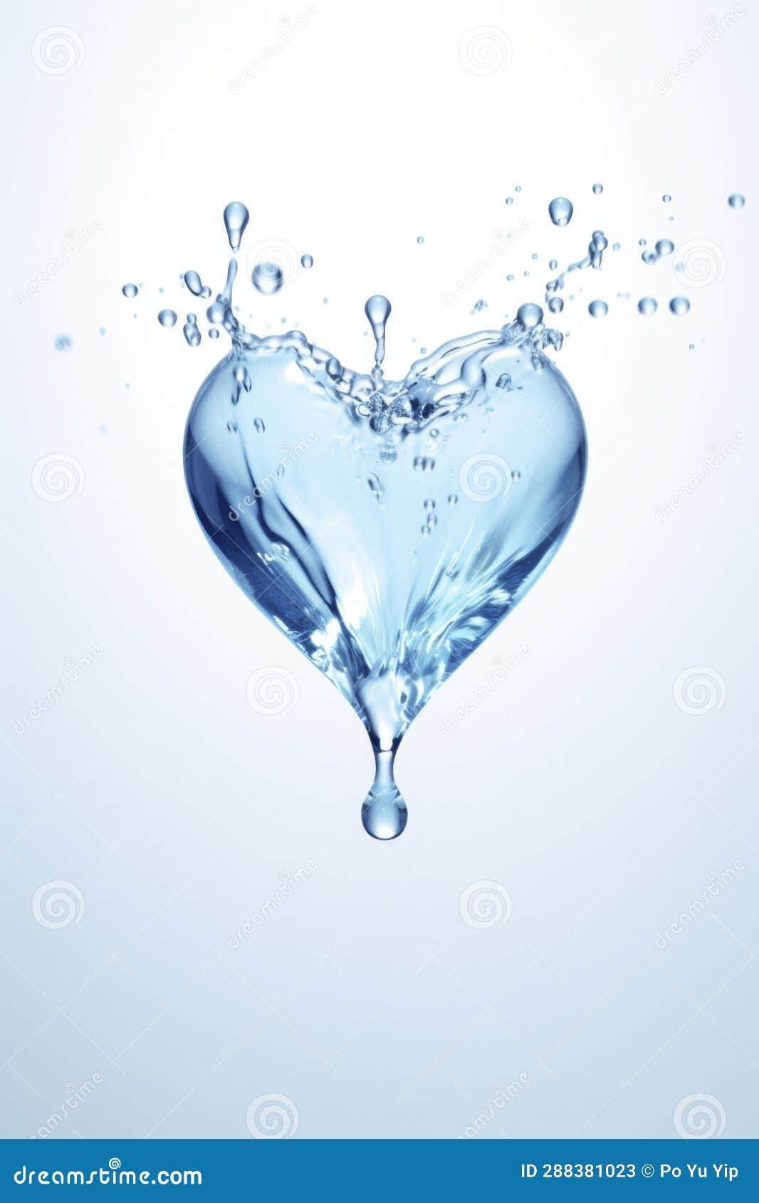 Romantic Water Splash Flowing in Heart Shape Stock Illustration ...