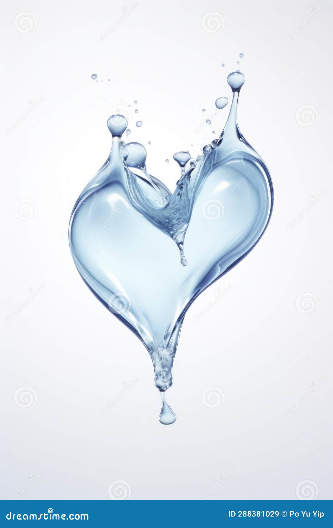 Romantic Water Splash Flowing in Heart Shape Stock Illustration ...