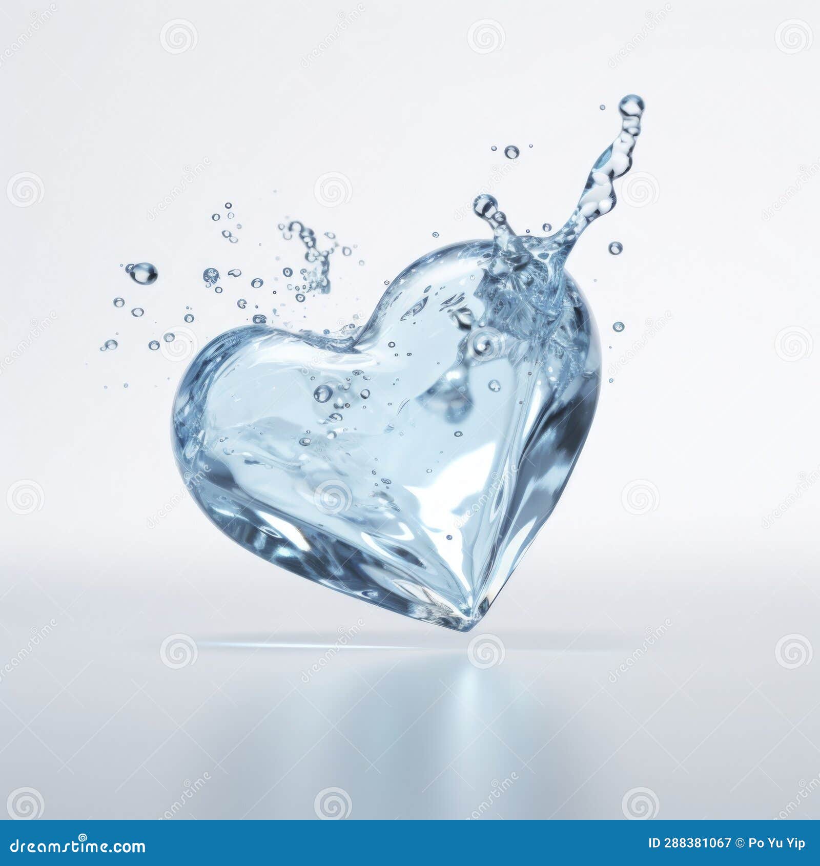 Romantic Water Splash Flowing in Heart Shape Stock Illustration ...