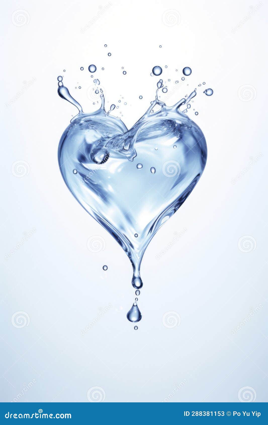 Romantic Water Splash Flowing in Heart Shape Stock Illustration ...