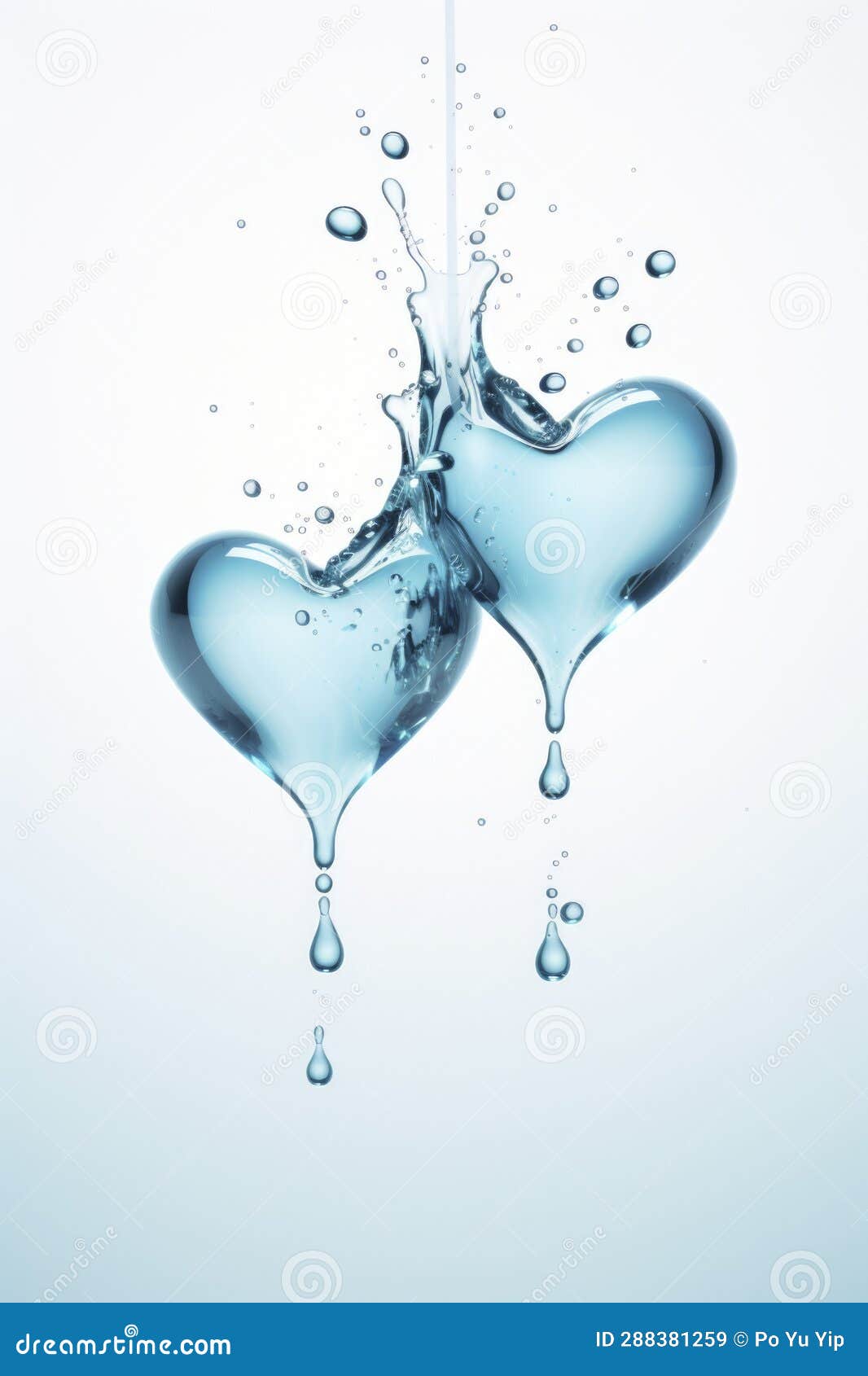 Romantic Water Splash Flowing in Heart Shape Stock Illustration ...
