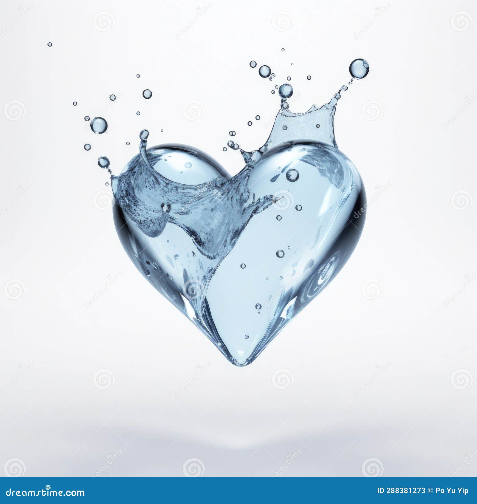 Romantic Water Splash Flowing in Heart Shape Stock Illustration ...