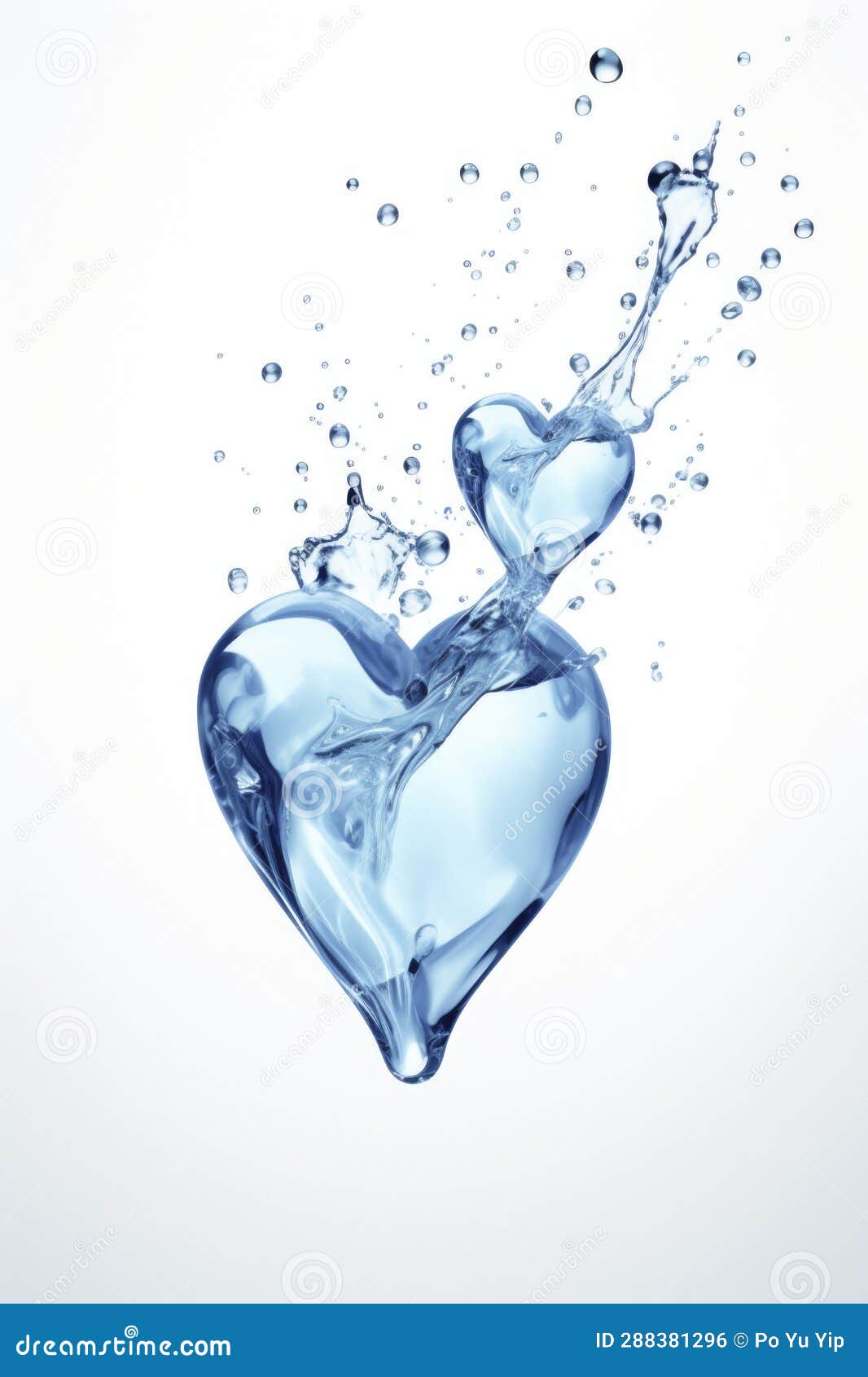 Romantic Water Splash Flowing in Heart Shape Stock Illustration ...