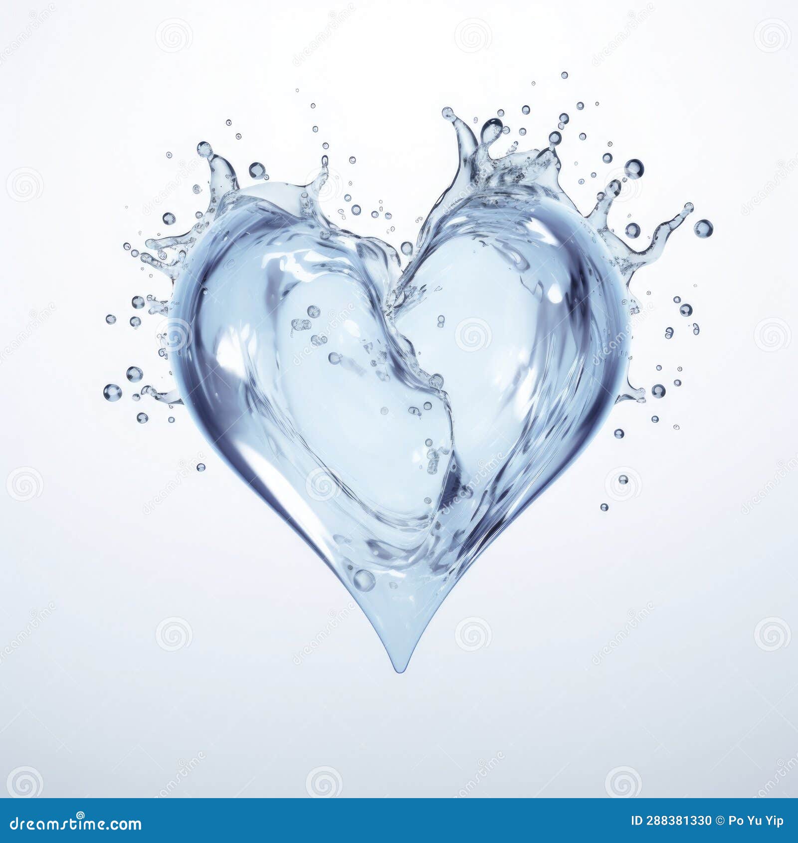 Romantic Water Splash Flowing in Heart Shape Stock Illustration ...
