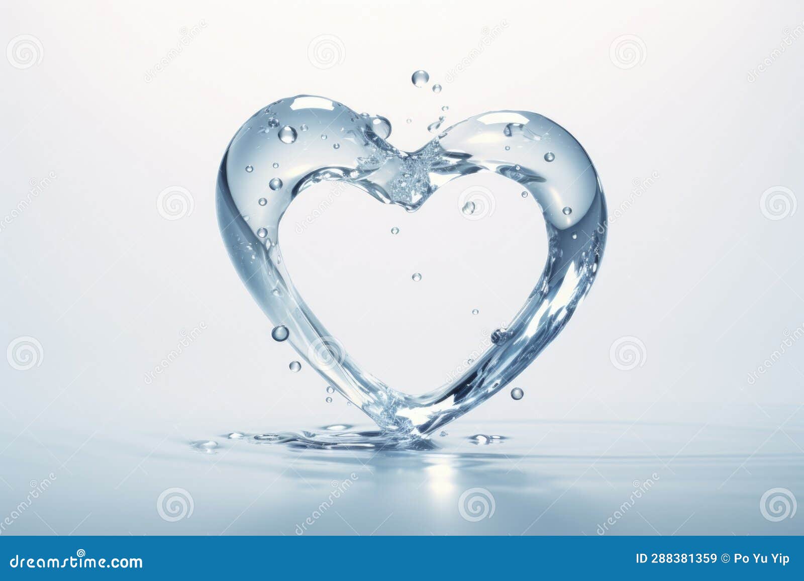 Romantic Water Splash Flowing in Heart Shape Stock Illustration ...