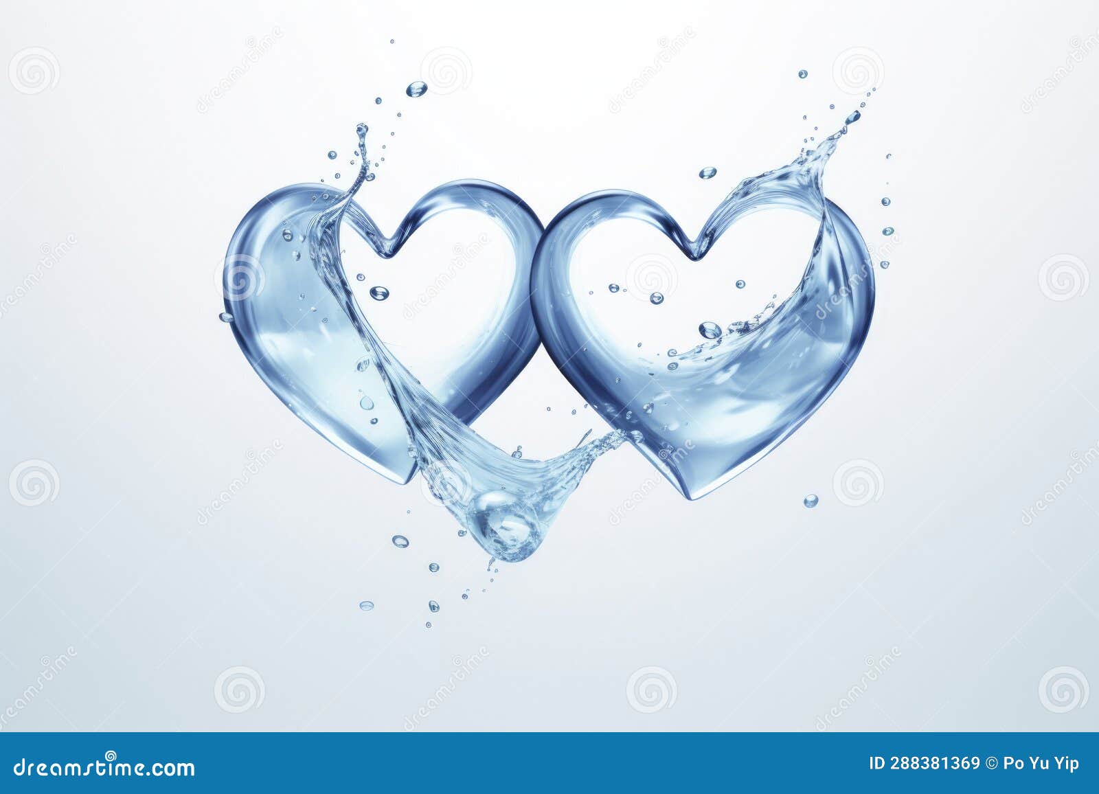Romantic Water Splash Flowing in Heart Shape Stock Illustration ...