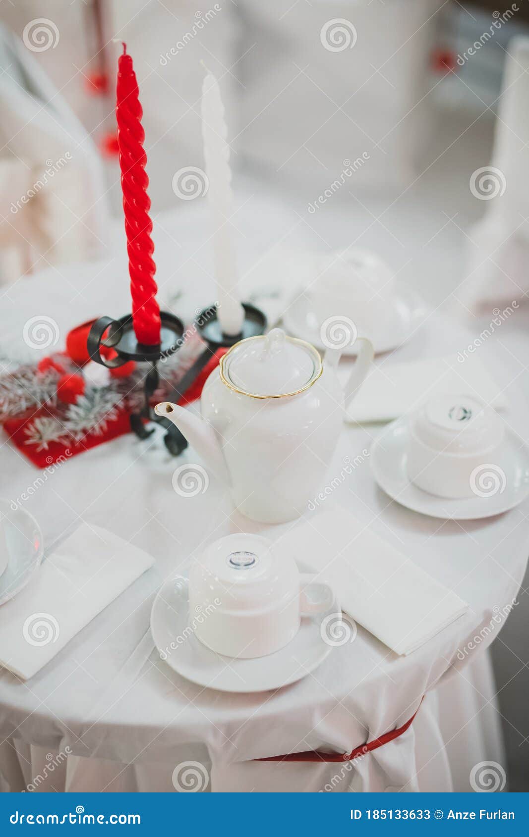 Romantic white tea setting stock image. Image of cutlery - 185133633