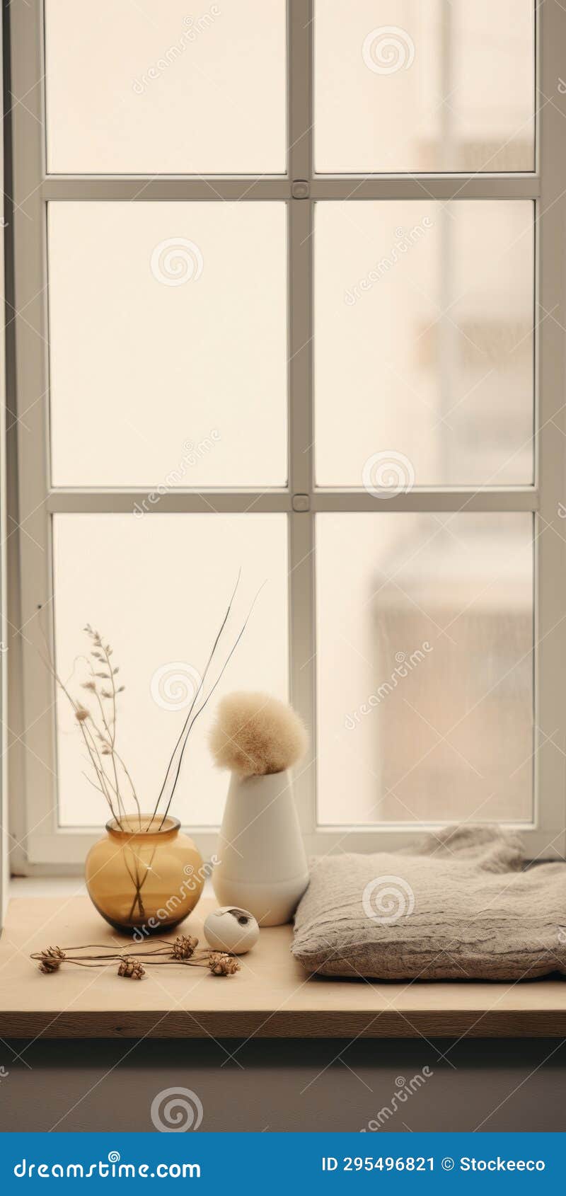Romantic White Window with Soft Focus View of Outside Stock ...