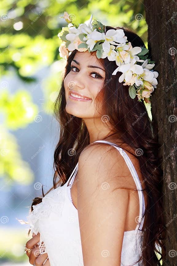 Romantic Woman Stock Image Image Of Bunch Hairstyle 32390731