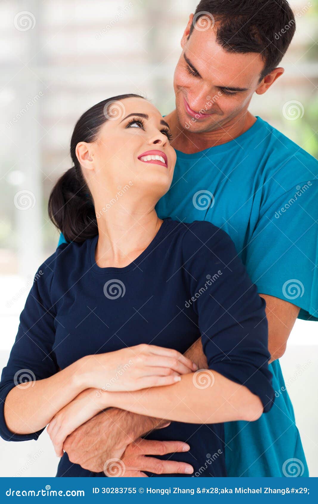 Romantic couple hugging stock image. Image of home, cheerful - 30283755