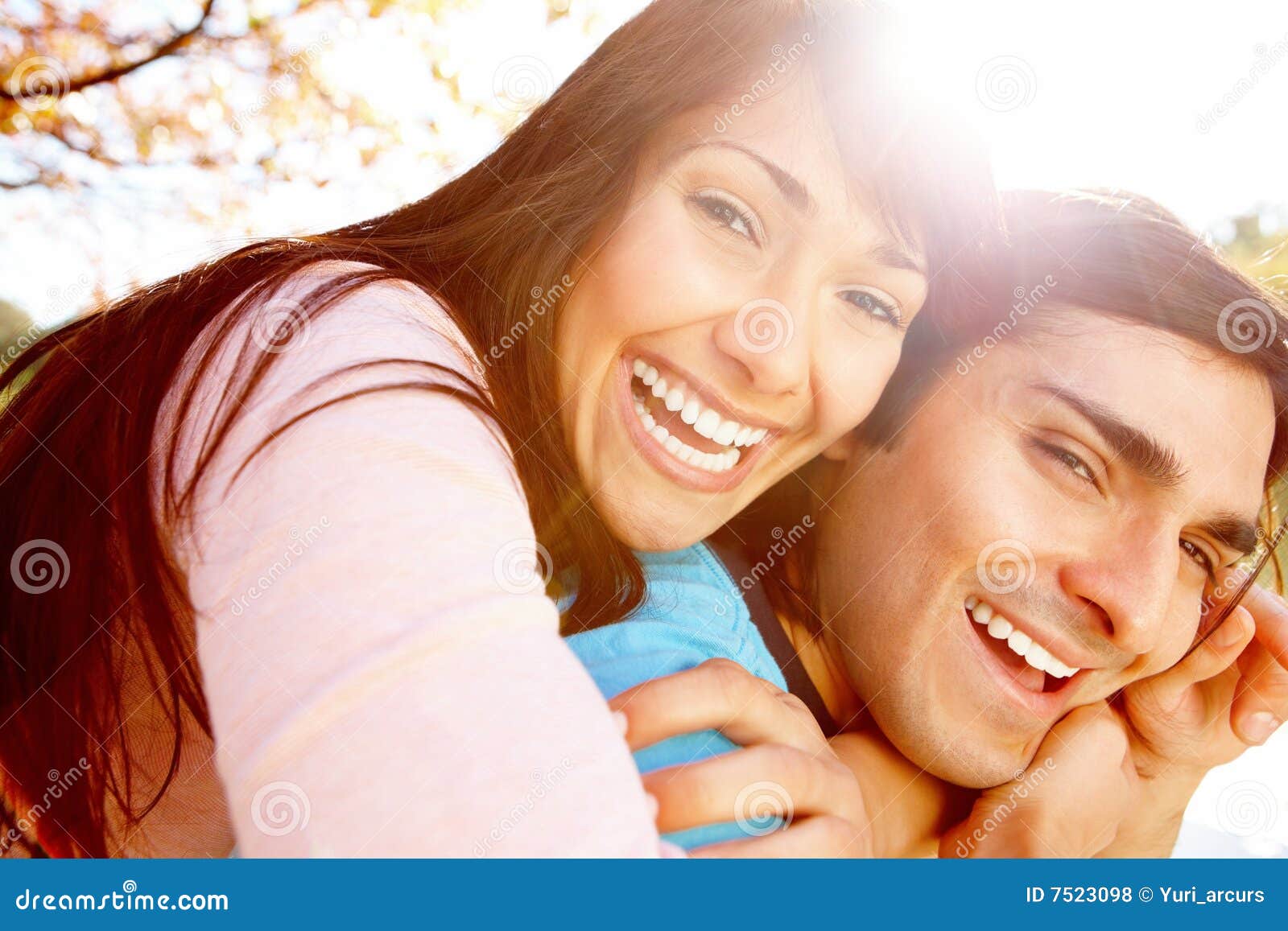 Romantic Young Couple Laughing Together Stock Photo - Image of happy ...