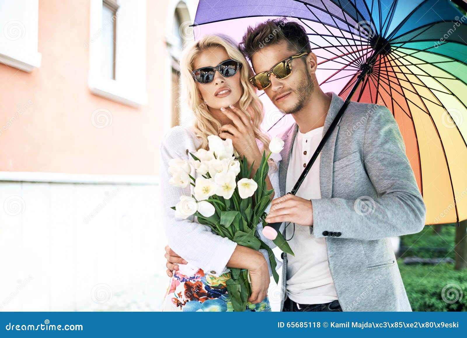 Romantic Young Couple on Their First Date Stock Photo - Image of ...
