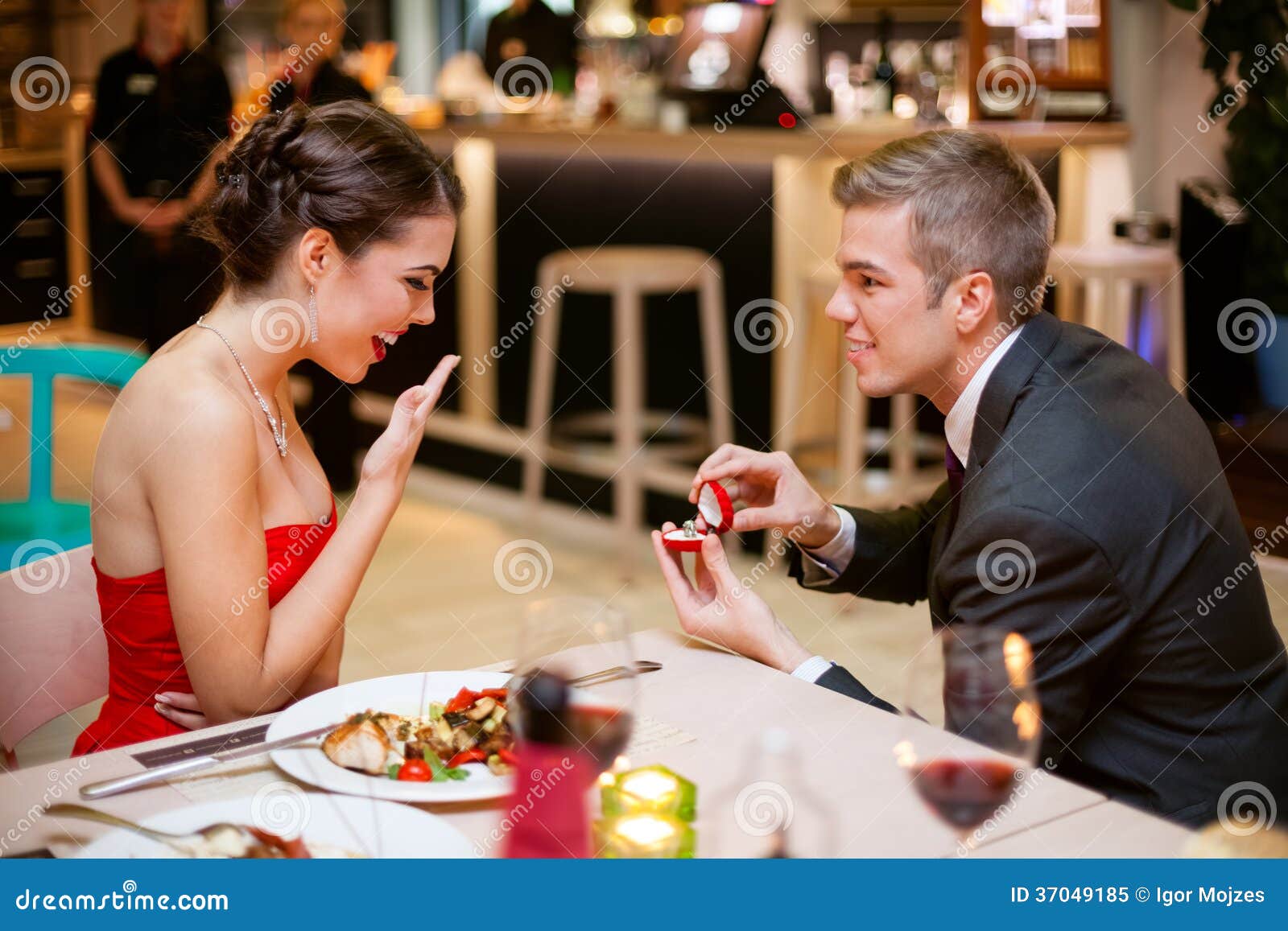 Romantically proposing stock image. Image of love, proposing - 37049185