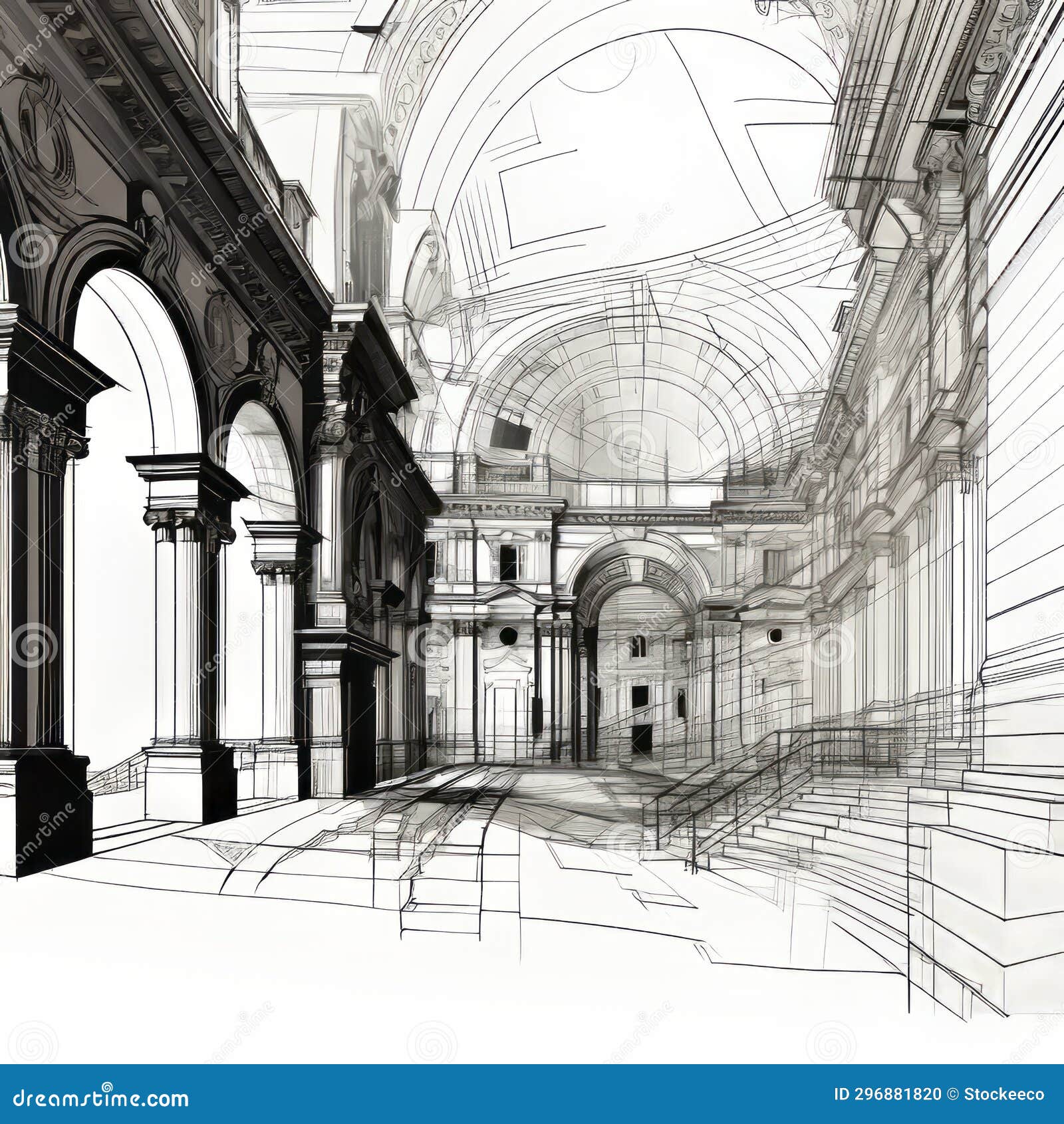 Romanticism Vector: an Elegant Building with Archetypal Interior Layout ...