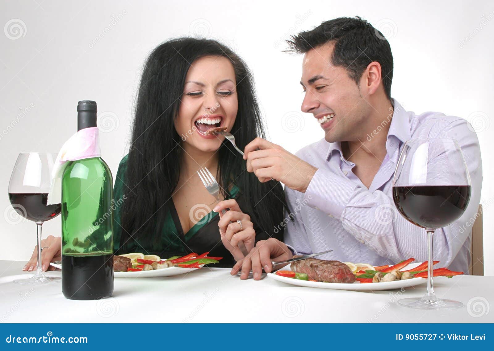 Romantisch diner stock afbeelding. Image of vlees, mooi - 9055727