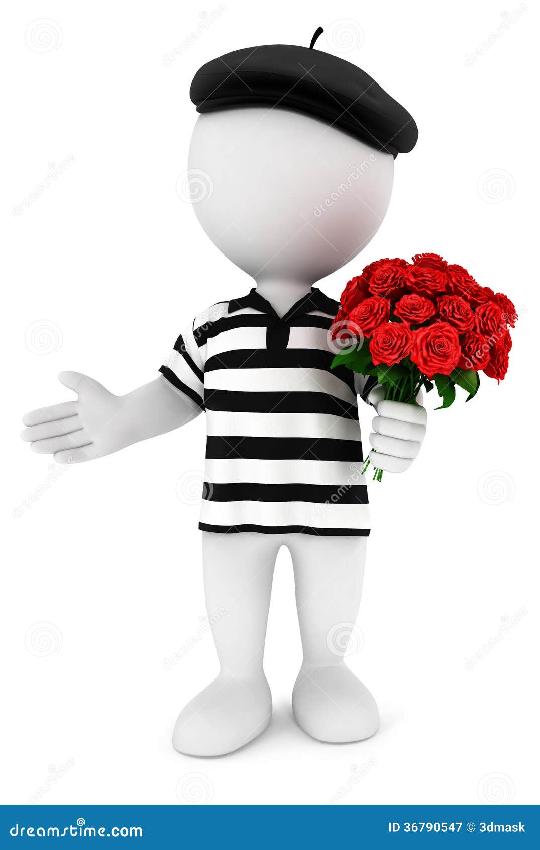 Romantischer Franzose Der Weißen Leute 3d Stock Abbildung ...