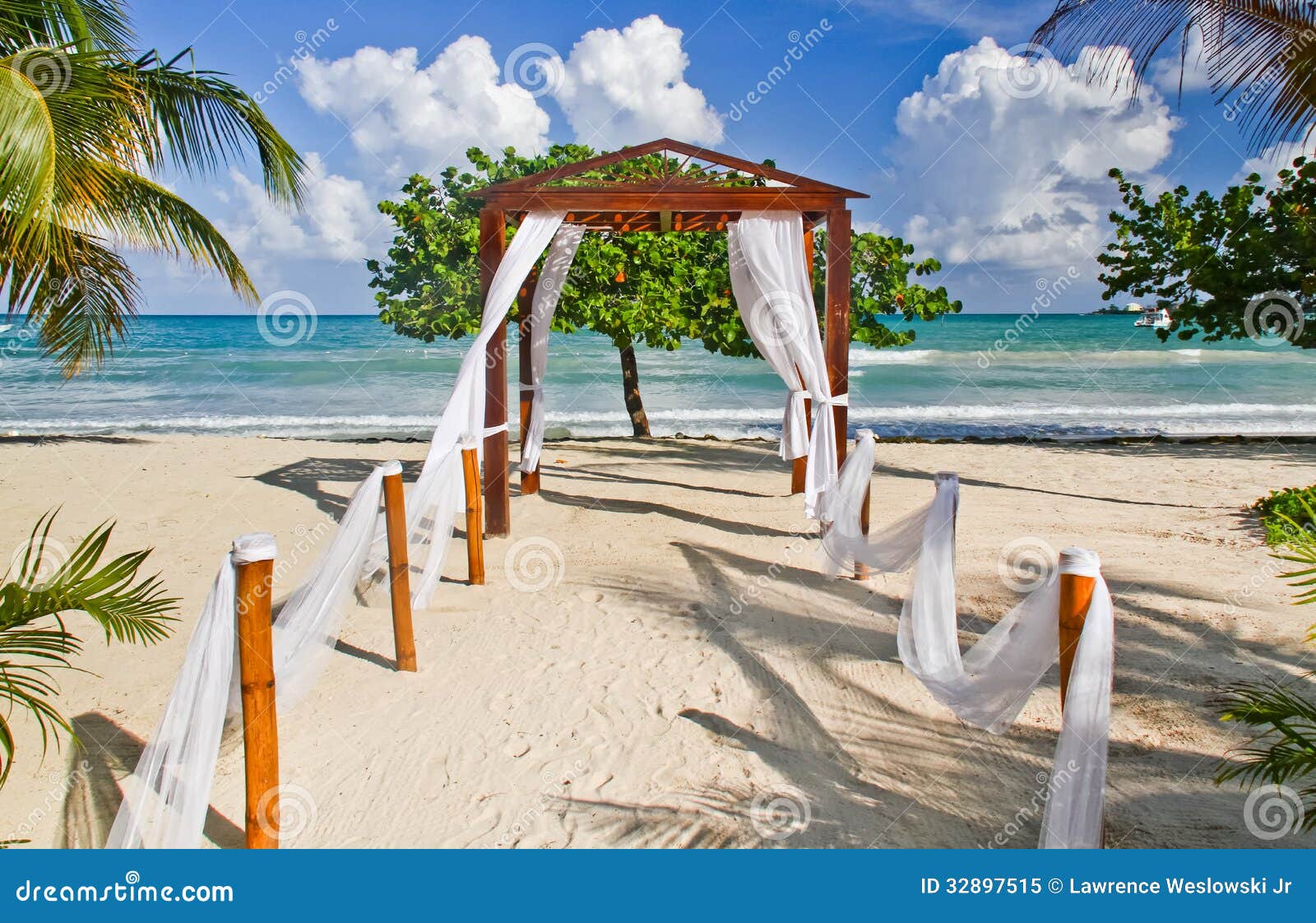 Romantischer Strand-Hochzeits-Standort in Jamaika Stockbild - Bild von ...