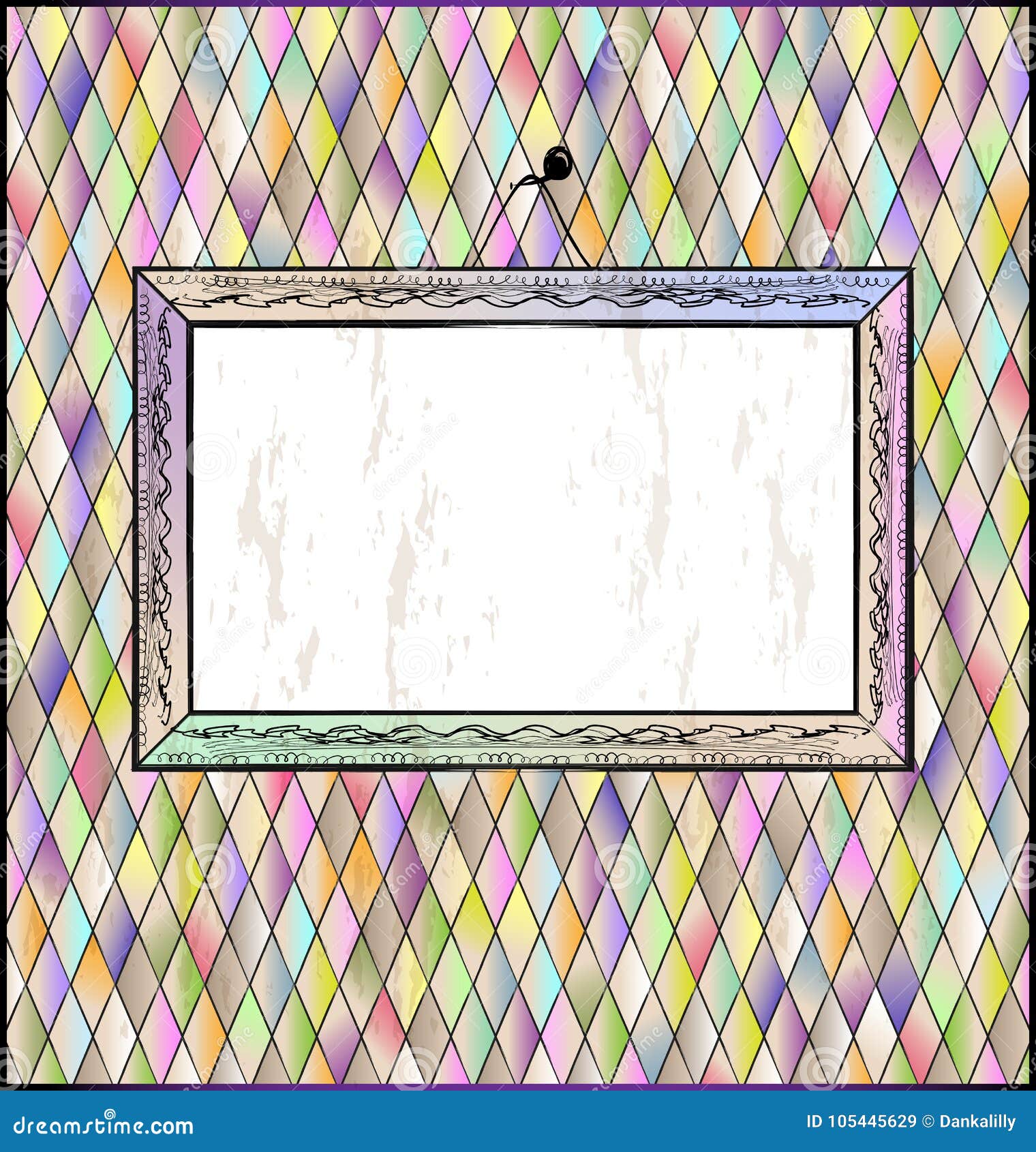 Romb Background with Abstract Frame Stock Vector - Illustration of ...