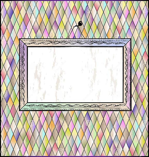 Romb Background with Abstract Frame Stock Vector - Illustration of ...