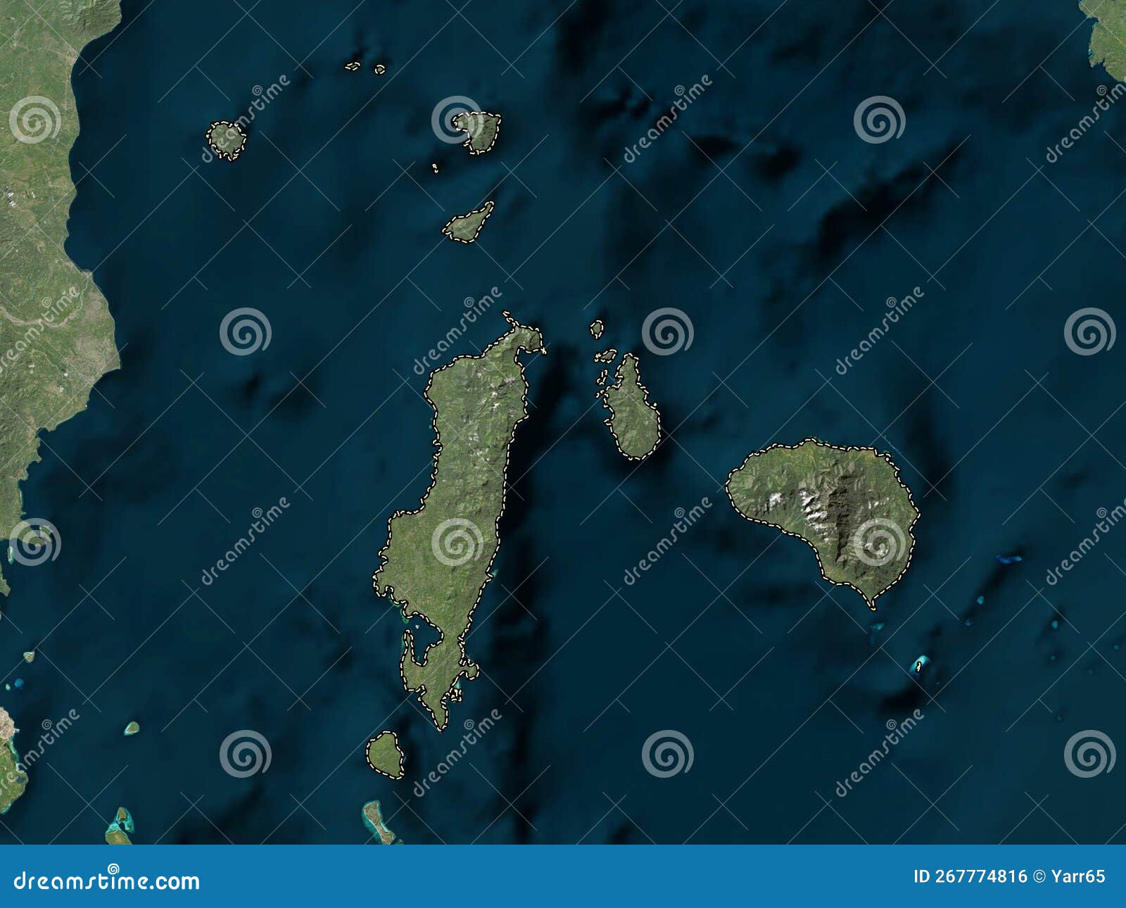 Romblon, Philippines. Low-res Satellite. No Legend Stock Illustration ...