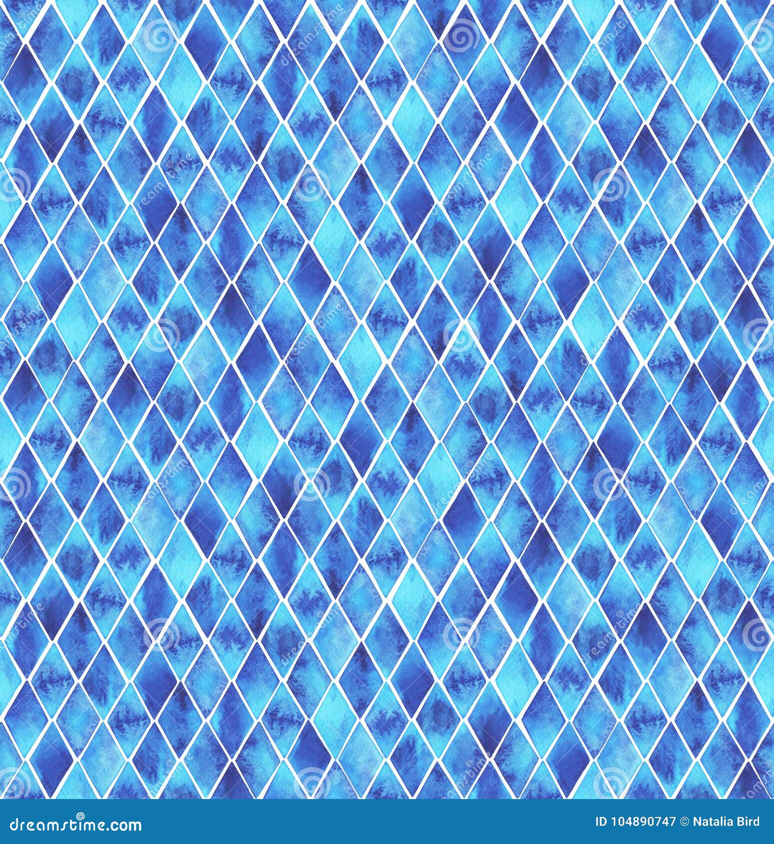 Rombo Azul Da Aquarela No Fundo Branco Ilustração Stock - Ilustração de ...