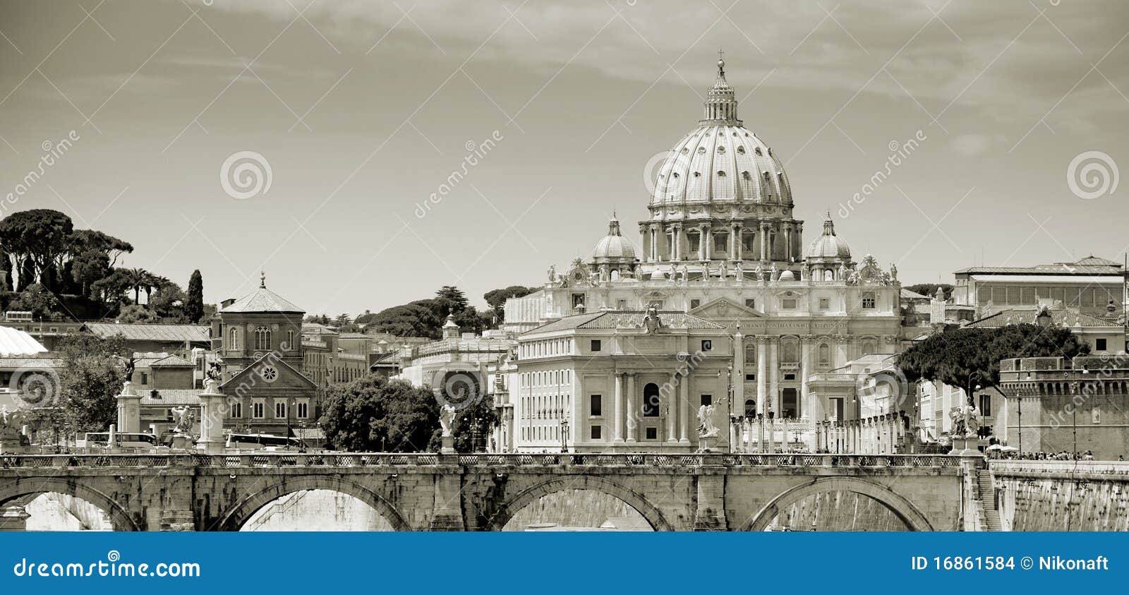 Rome. stock photo. Image of antique, bridge, roman, church - 16861584
