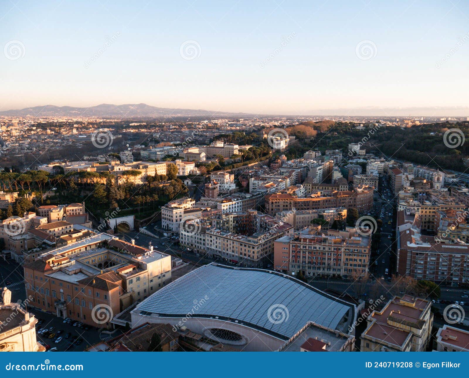 Rome aerial view at sunset stock photo. Image of sunset - 240719208