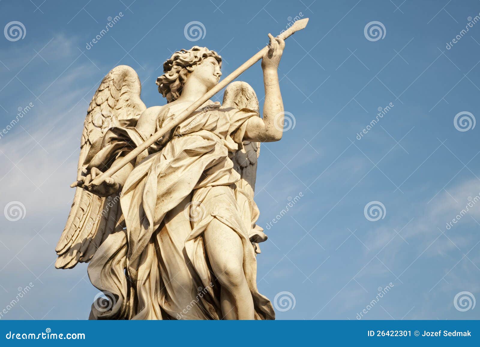 Rome - Angel with the Lance- Angels Bridge Stock Image - Image of ...