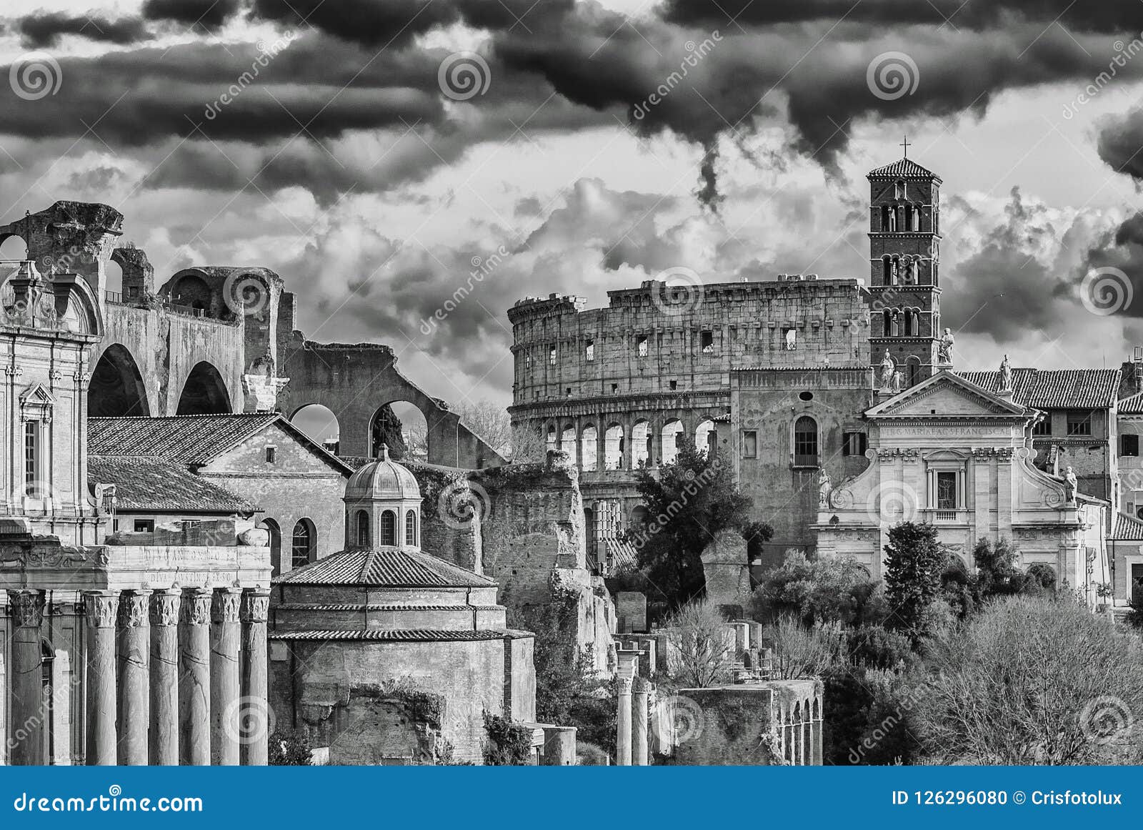 Rome Antiquities and Monuments Stock Photo - Image of engraving, center ...