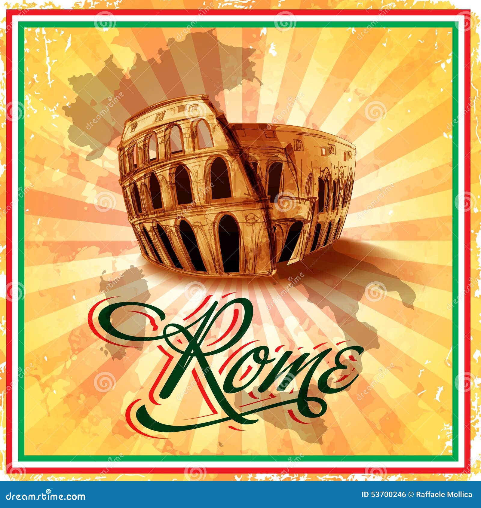 Rome banner stock vector. Illustration of bridge, dessert - 53700246