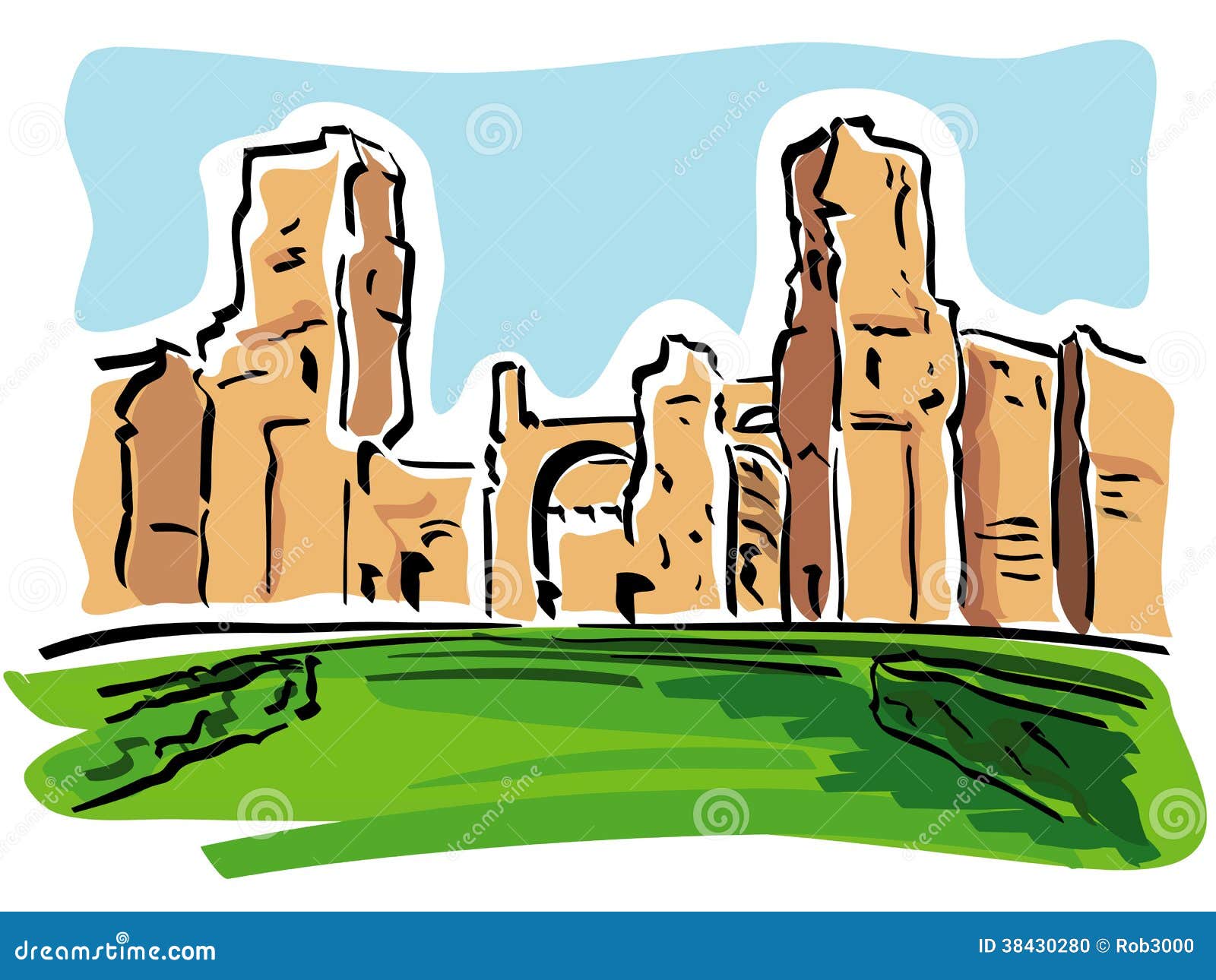 Rome (Baths of Caracalla) stock vector. Illustration of bath - 38430280