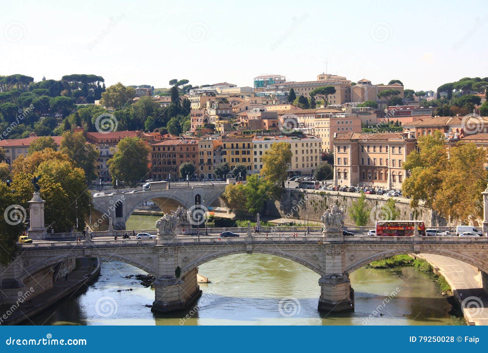 Rome bridges stock photo. Image of river, angels, quarter - 79250028