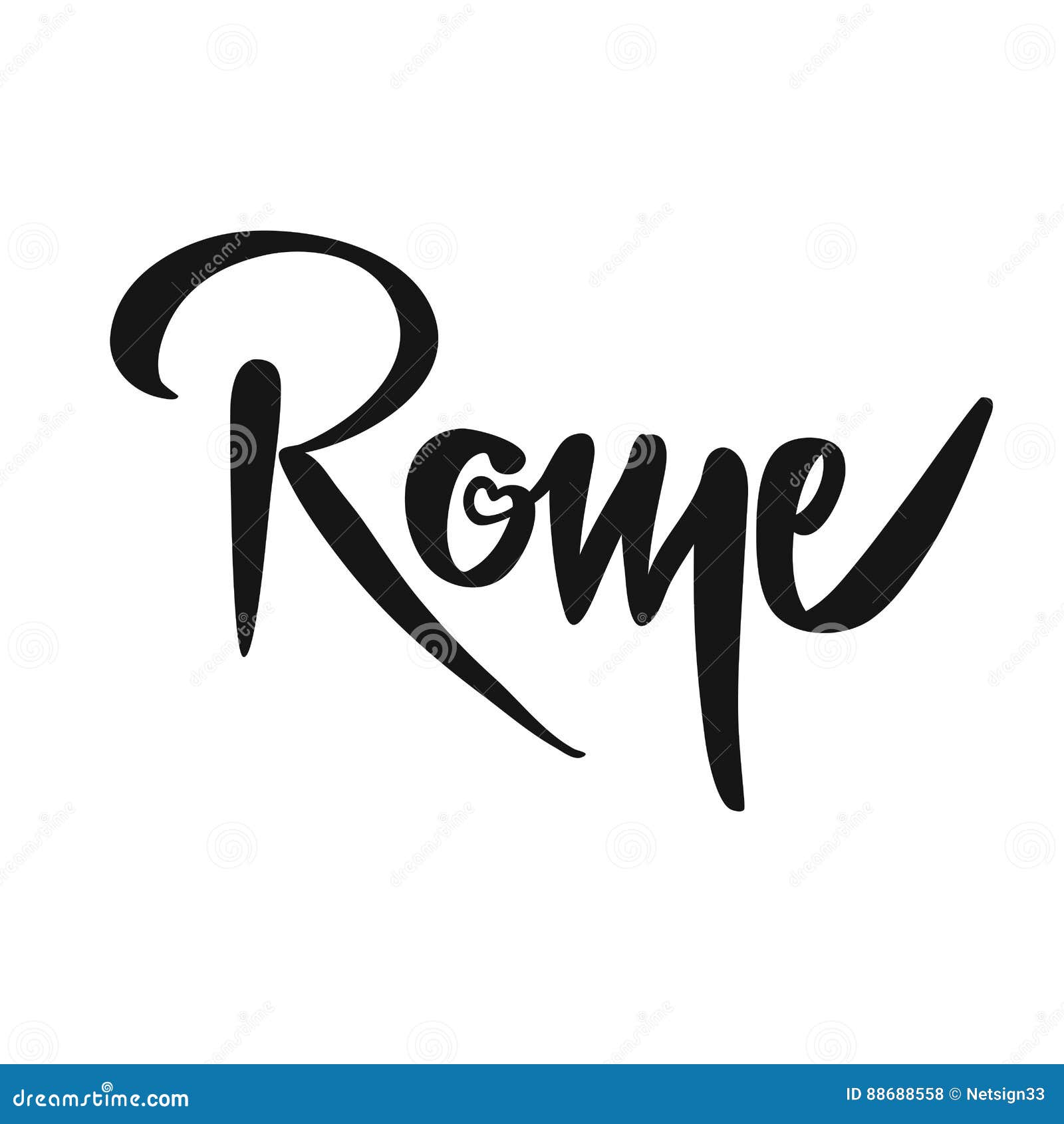 Rome Calligraphic Lettering Stock Vector - Illustration of brush, hand ...