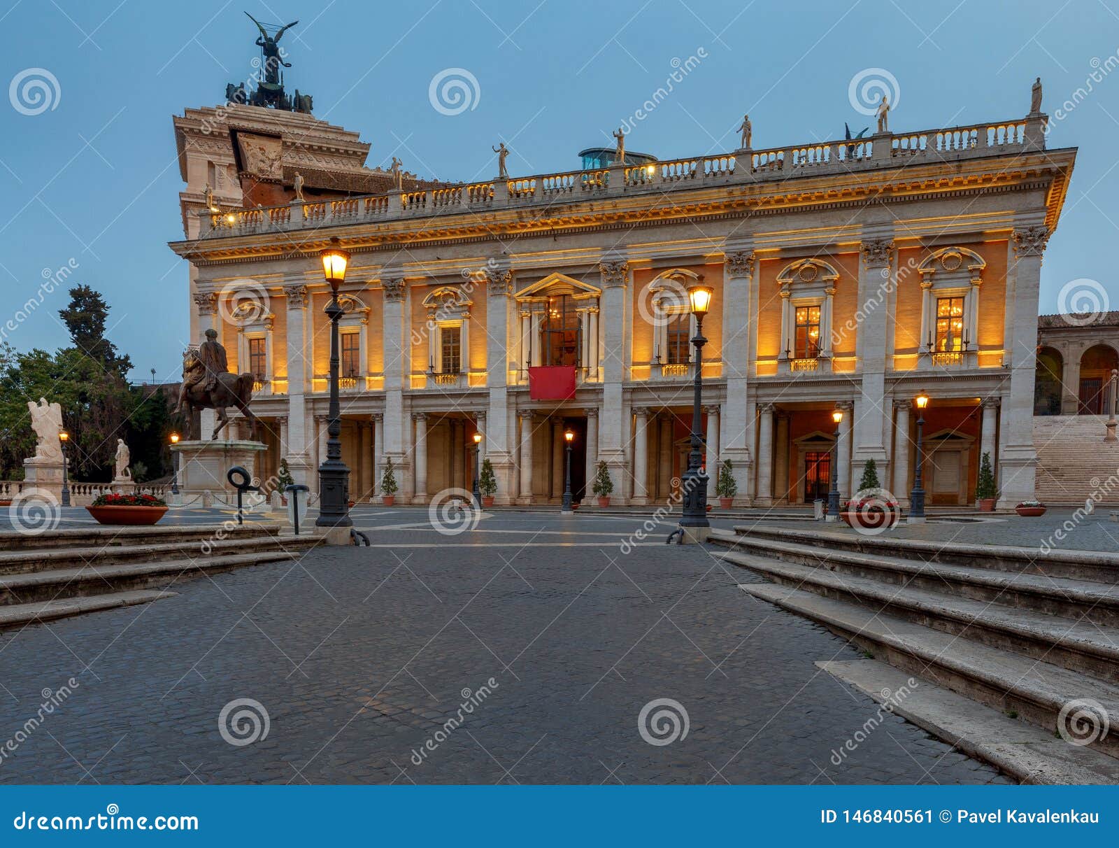 Rome. Capitol Square. stock image. Image of tower, famous - 146840561